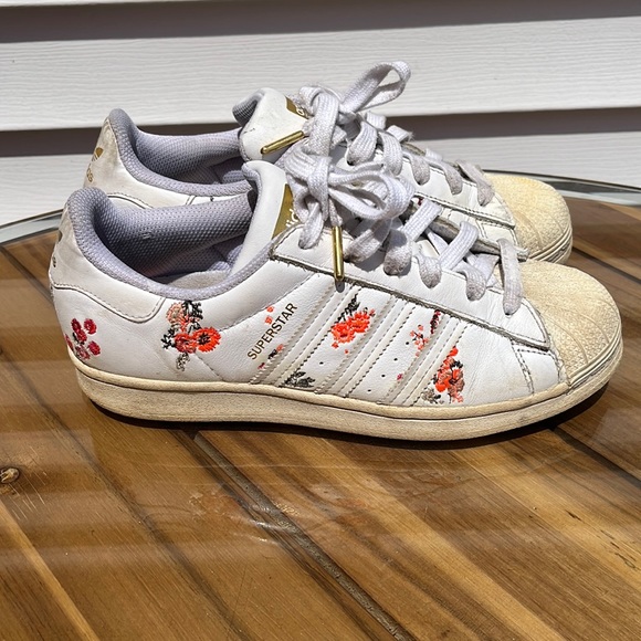 adidas | Shoes | Adidas Beautiful Superstar Sneakers With Flowers So ...
